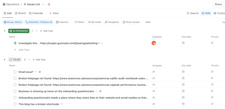 How to use ClickUp for Project Management | Ana McRae Coaching