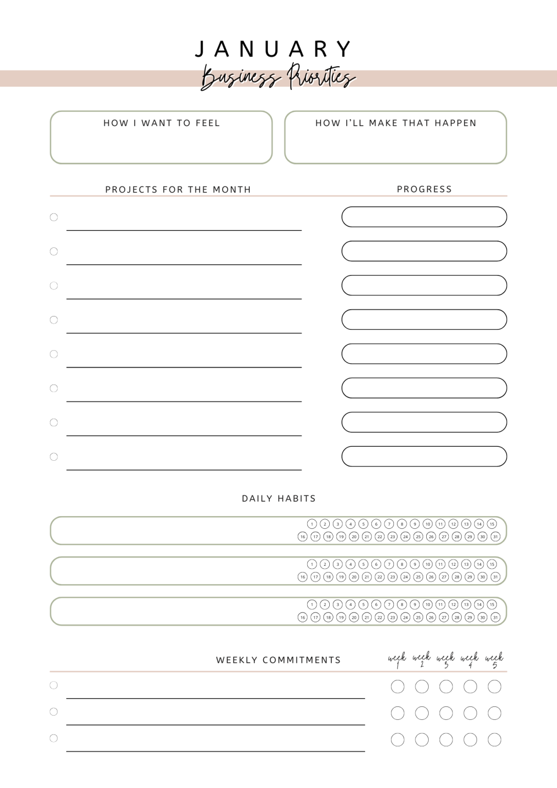 Weekly Business Planner for Entrepreneurs | Get Organized!